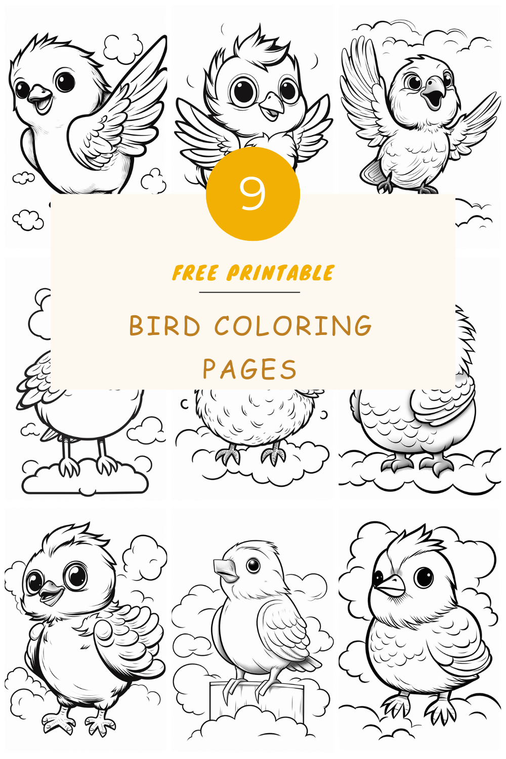 Bird Coloring Pages | Hue Therapy