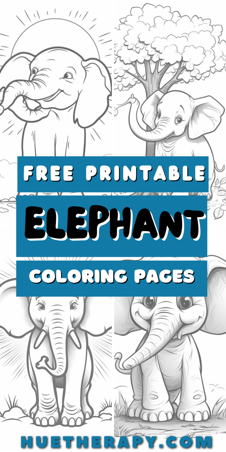 Elephant Coloring Pages | Hue Therapy