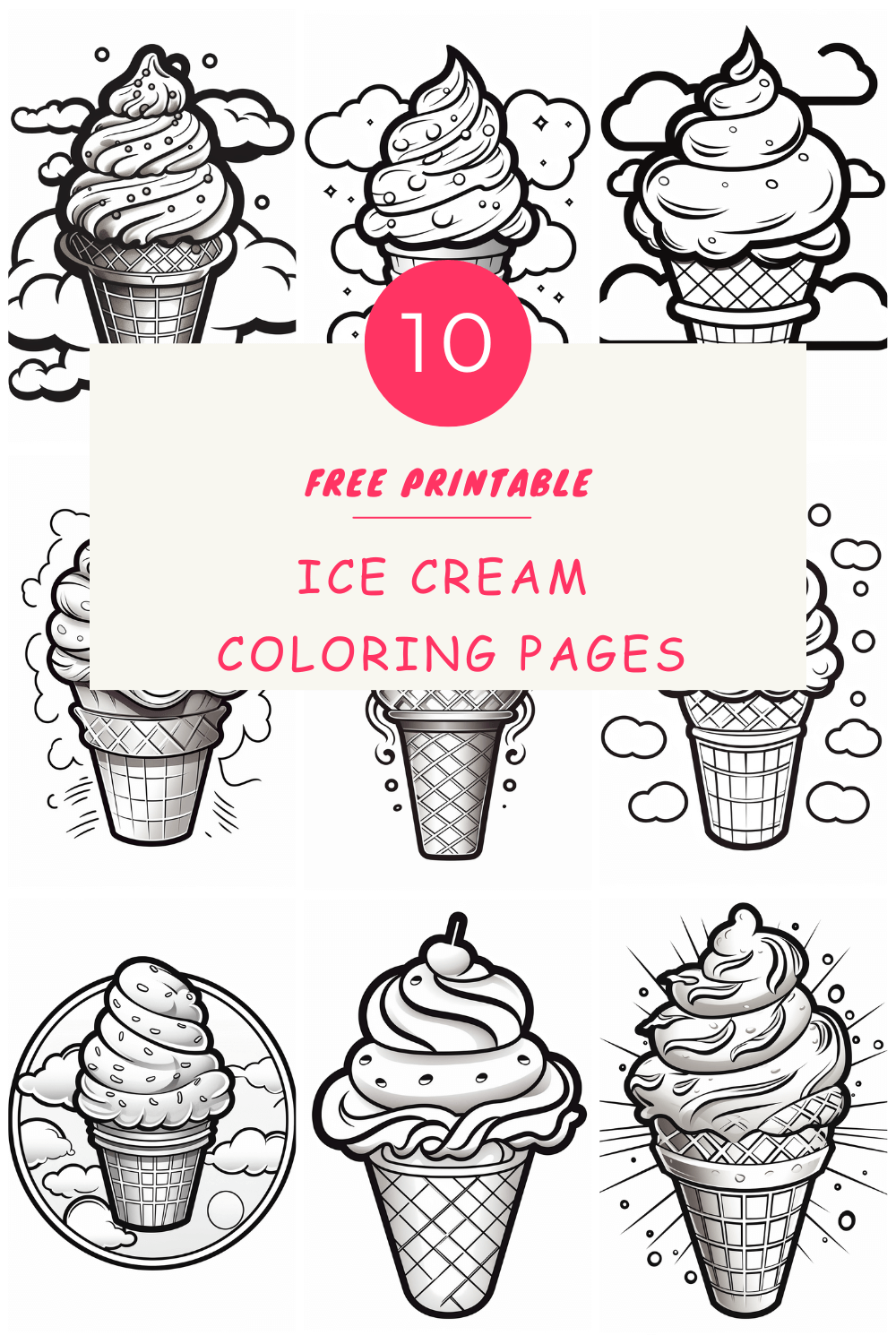 Ice Cream Coloring Pages | Hue Therapy