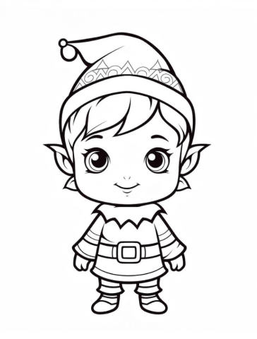 Christmas Elf Coloring Pages | Hue Therapy