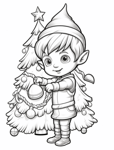 Christmas Elf Coloring Pages | Hue Therapy