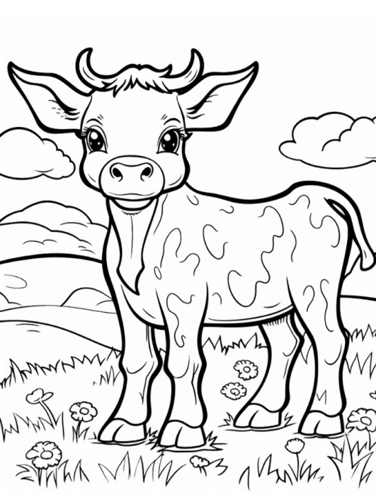 Cow Coloring Pages | Hue Therapy
