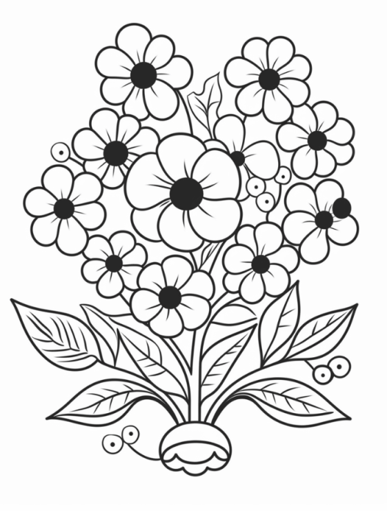 Flower Coloring Pages | Hue Therapy
