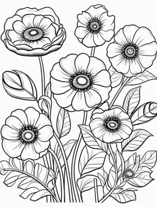 Flower Coloring Pages | Hue Therapy