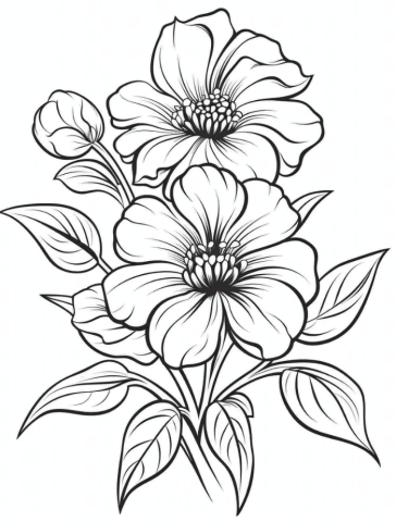 Flower Coloring Pages | Hue Therapy