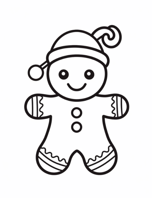 Christmas Gingerbread Coloring Pages | Hue Therapy