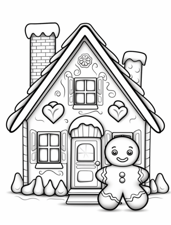 Christmas Gingerbread Coloring Pages | Hue Therapy
