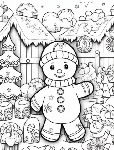 Christmas Gingerbread Coloring Pages | Hue Therapy