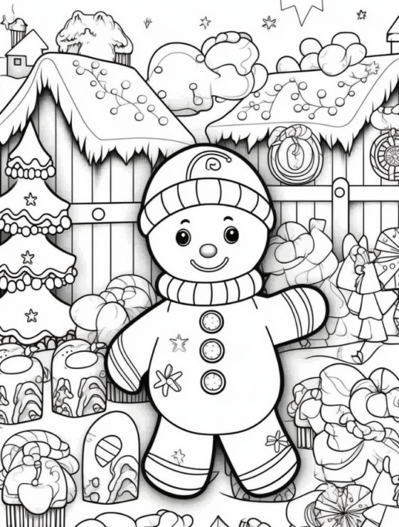 Christmas Gingerbread Coloring Pages | Hue Therapy